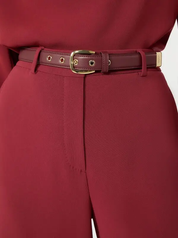 Max Mara Wide-fit Cady Trousers With Belt - Ruby