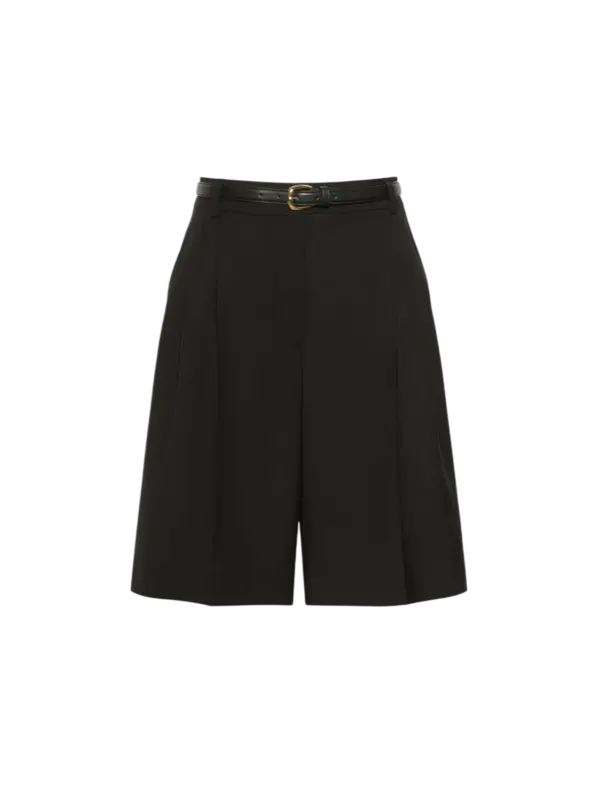 Max Mara Tailored Woolen Bermuda Shorts - Black