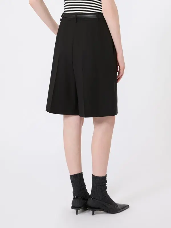 Max Mara Tailored Woolen Bermuda Shorts - Black