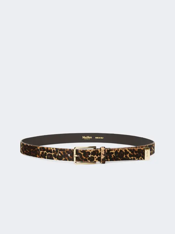 Max Mara Leopard-print Pony Hair Belt - Camel