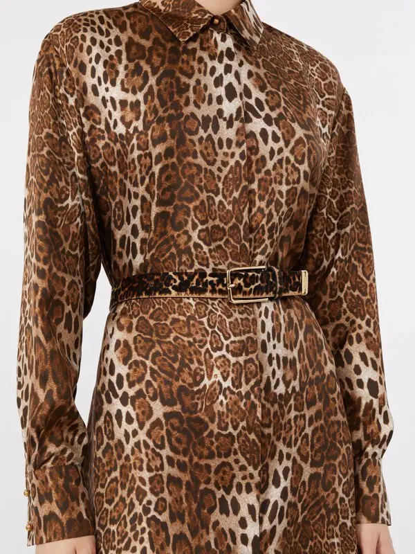 Max Mara Leopard-print Pony Hair Belt