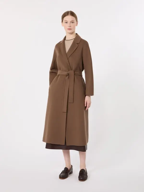 Max Mara Wool Broadcloth Midi Coat - Mud