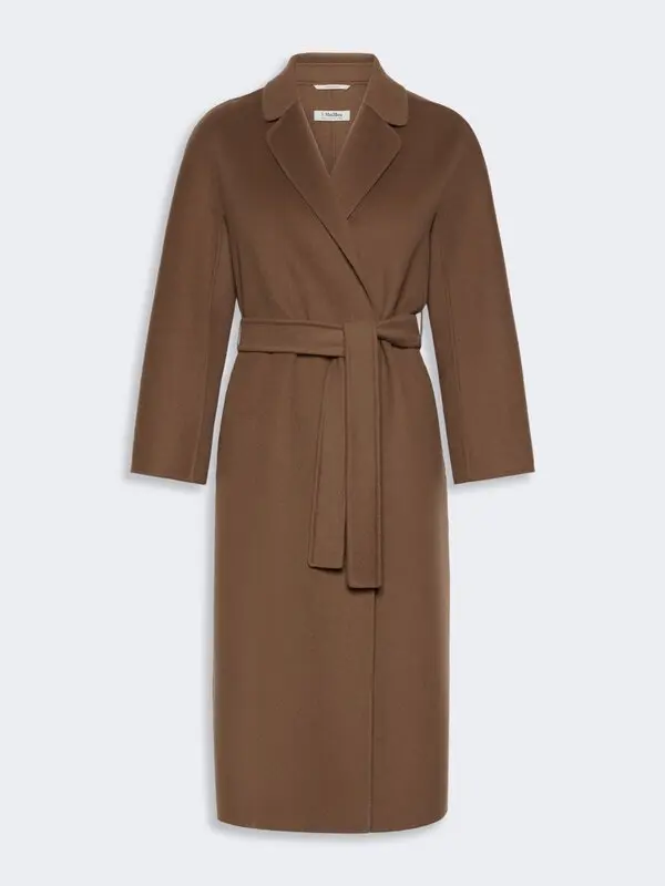 Max Mara Wool Broadcloth Midi Coat - Mud