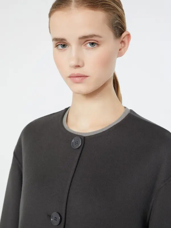 Max Mara Short Wool Coat With Scarf