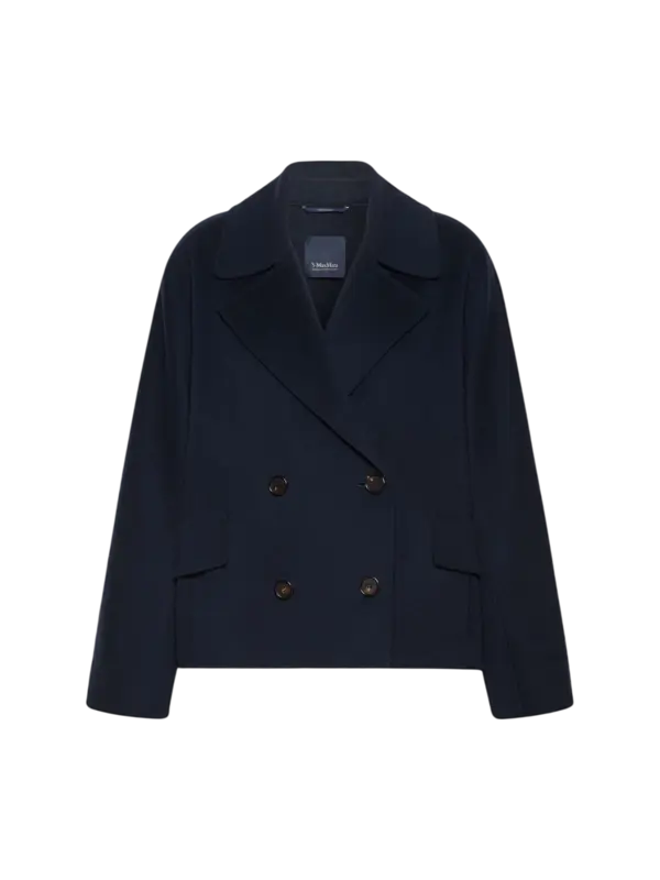 Max Mara Wool Drap Pea Coat - Midnightblue