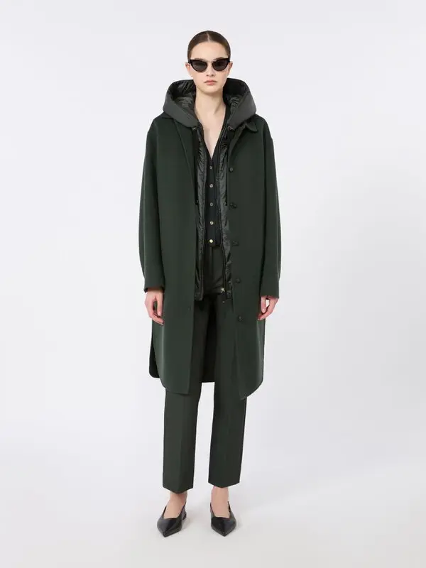 Max Mara Stretch Cotton-blend Trousers With Flared Hem - Green