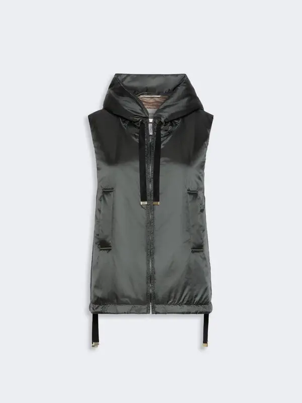 Max Mara Padded Water-repellent Hooded Gilet - Dark Green