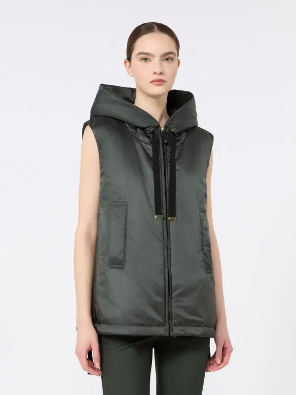 Max Mara Padded Water-repellent Hooded Gilet - Dark Green
