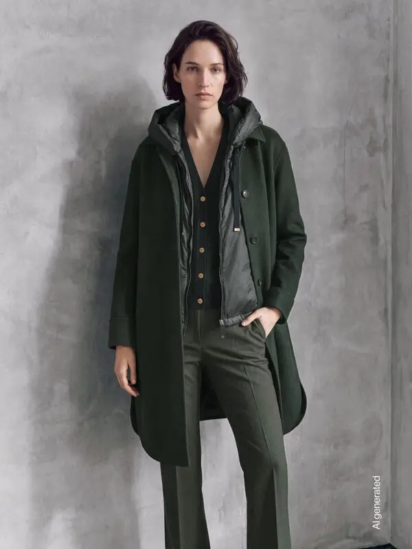 Max Mara Padded Water-repellent Hooded Gilet - Dark Green