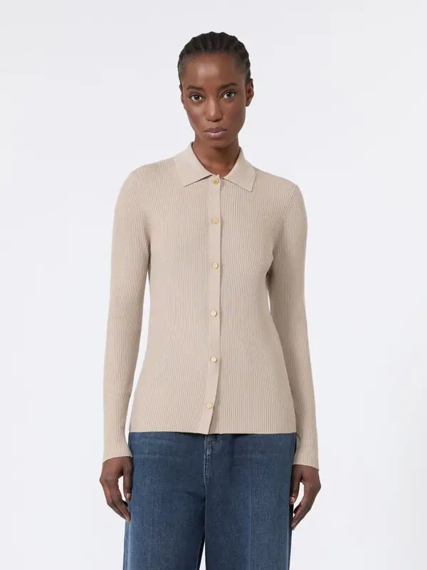 Max Mara Fitted Ribbed Wool Cardigan