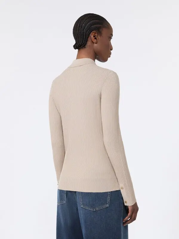 Max Mara Fitted Ribbed Wool Cardigan