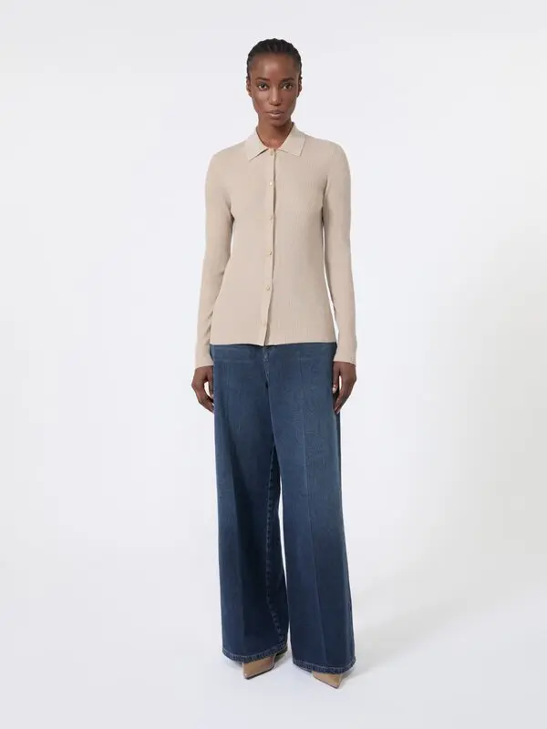 Max Mara Fitted Ribbed Wool Cardigan