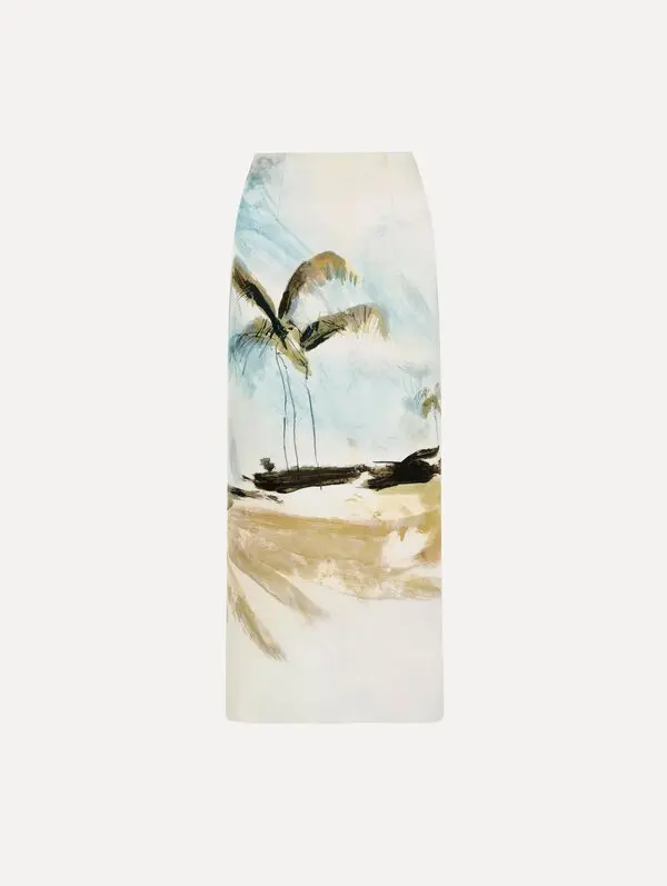 Oscar De La Renta Dominican Landscape Pencil Skirt - One-color