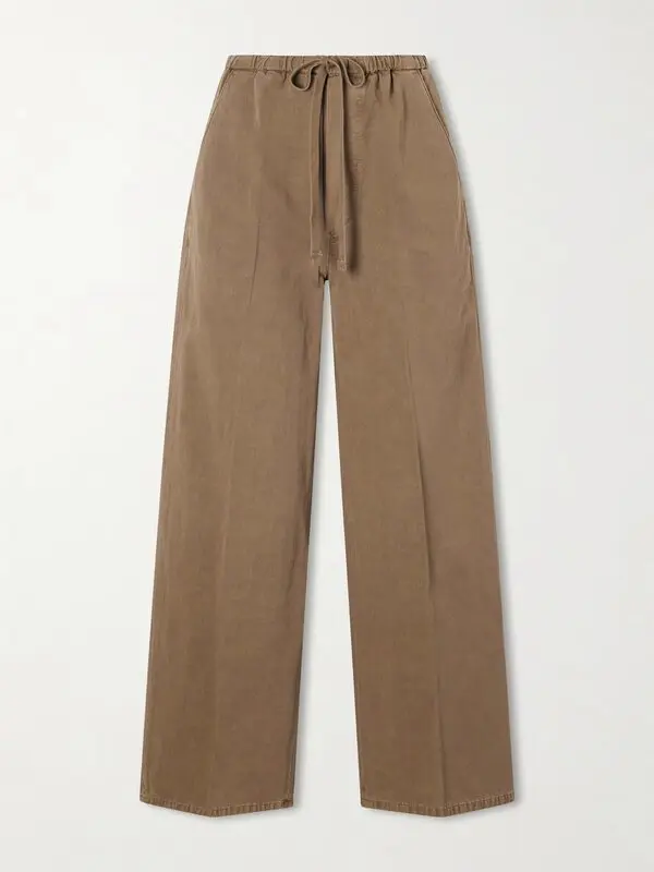 Citizens Of Humanity Aurora Cotton And Linen-blend Wide-leg Pants - Beige