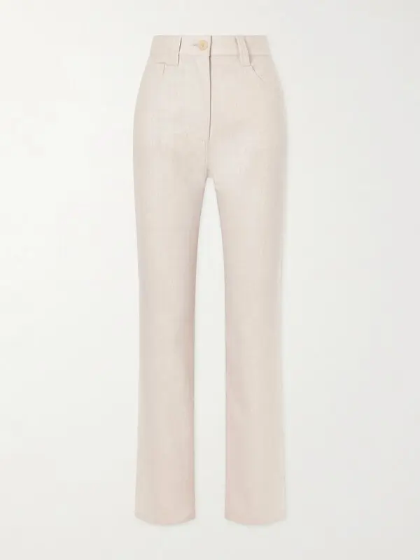 Khaite Callum Stretch Wool And Cashmere-blend Straight-leg Pants - Neutrals