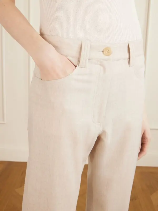 Khaite Callum Stretch Wool And Cashmere-blend Straight-leg Pants
