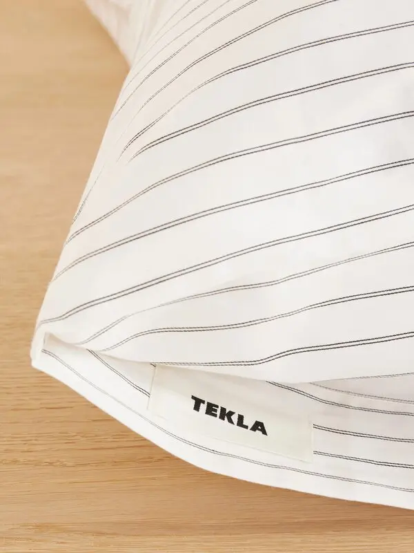 TEKLA Set Of Two Striped Organic Cotton-sateen Pillow Cases