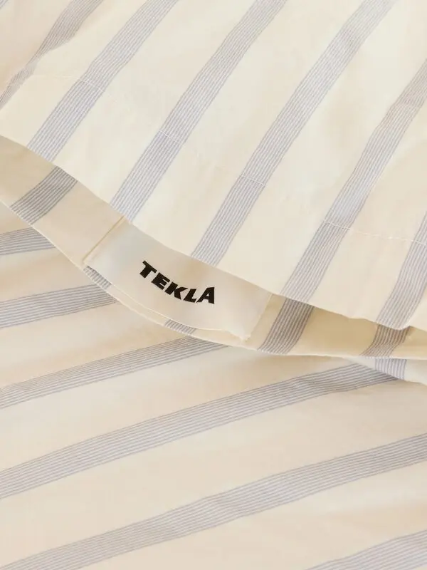 TEKLA Striped Organic Cotton Percale Double Duvet Cover