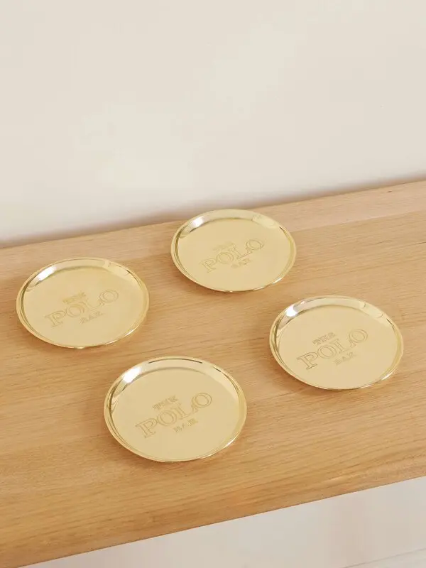 Ralph Lauren Gold-tone Polo Bar Coasters - Brass
