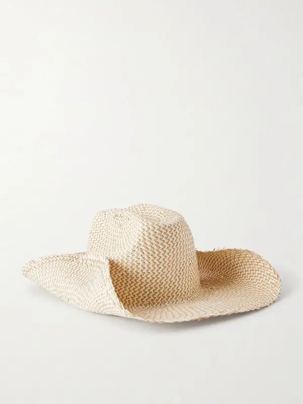 Ruslan Baginskiy Cowboy Monogram-embellished Straw Hat - Neutrals