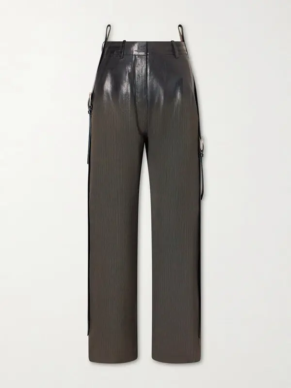 Acne Studios Puja Coated Herringbone Degradé Straight-leg Trousers - Gray