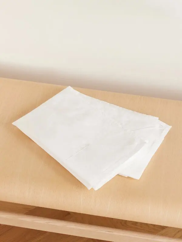 TEKLA Odette Set Of Two Organic Cotton-percale Pillow Cases With Broderie Anglaise Trim - White