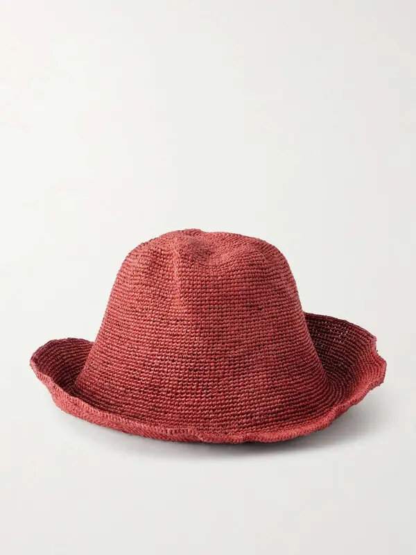 Ruslan Baginskiy Monogram Straw Bucket Hat