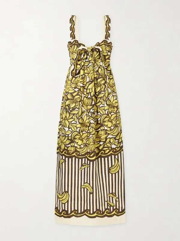 ALEMAIS Mona Printed Hemp Midi Dress