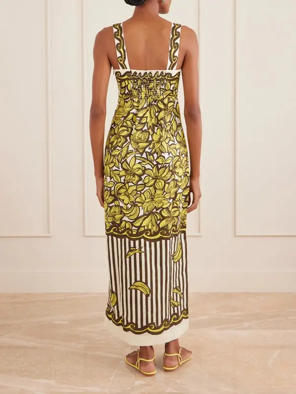 ALEMAIS Mona Printed Hemp Midi Dress