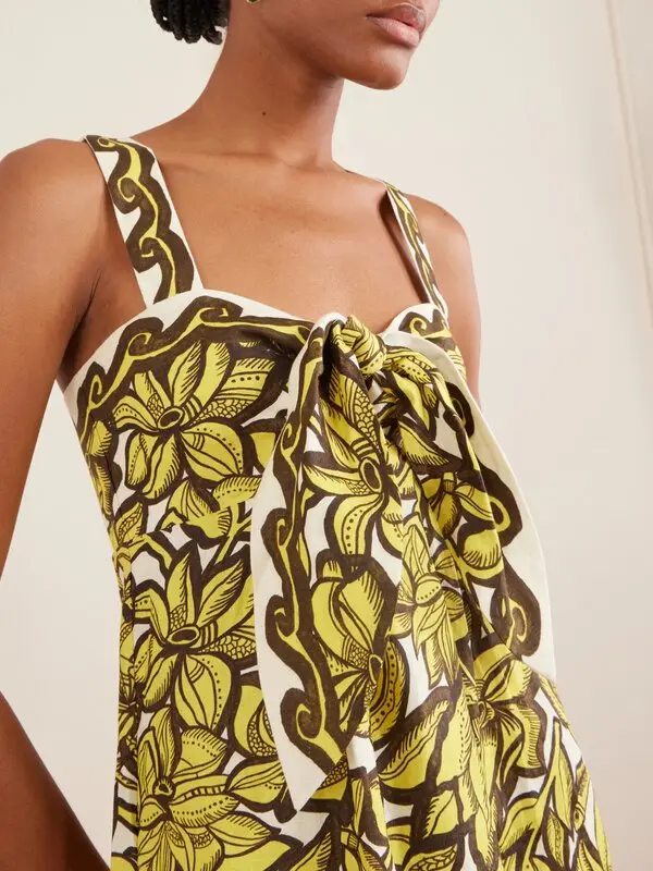 ALEMAIS Mona Printed Hemp Midi Dress