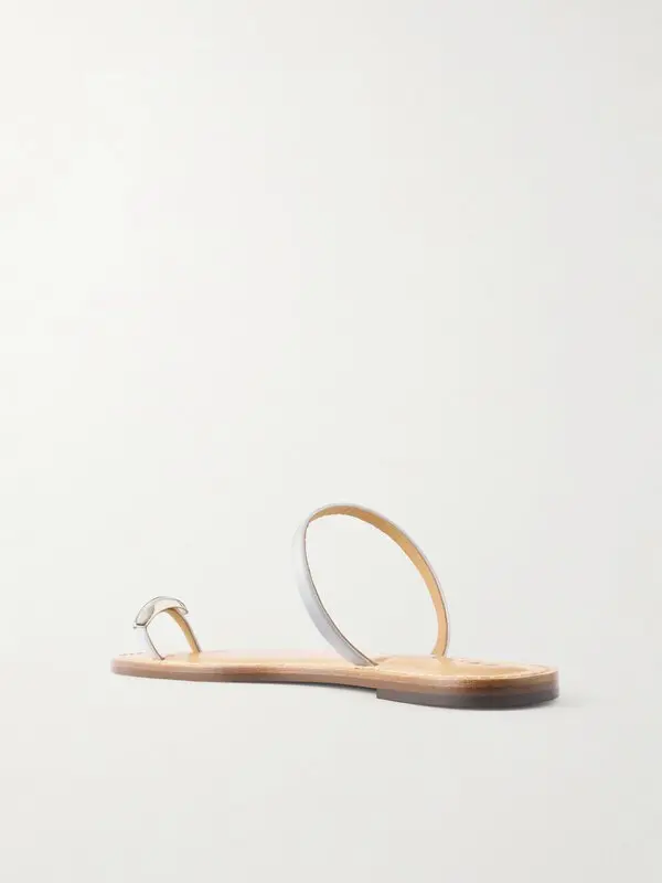 AMANU The Kibera Embellished Satin And Leather Sandals - Blue