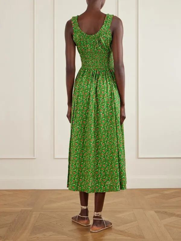 doen emmaretta dress green Doen Emmaretta Dress Peridot Tea Floral