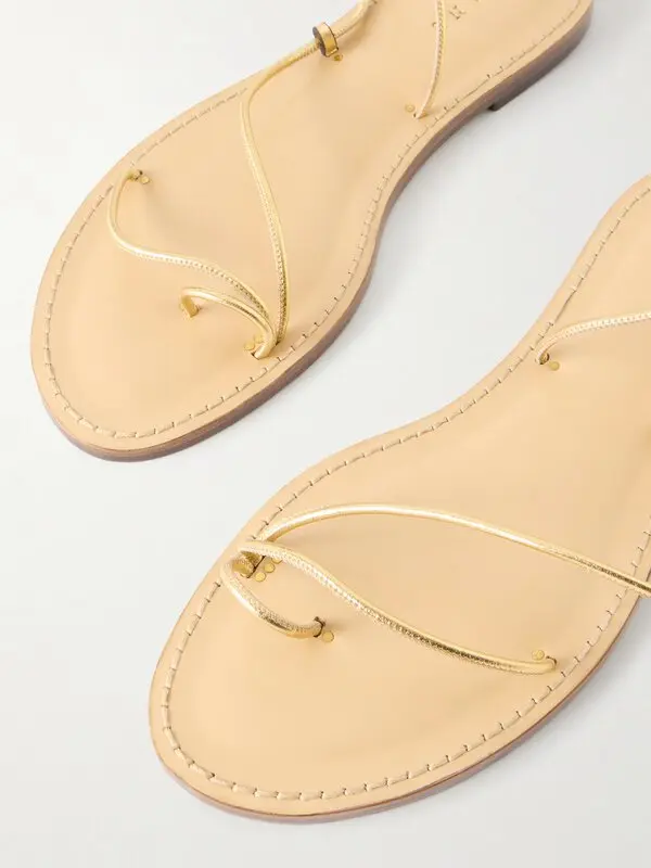 AMANU The Karima Leather Sandals - Gold