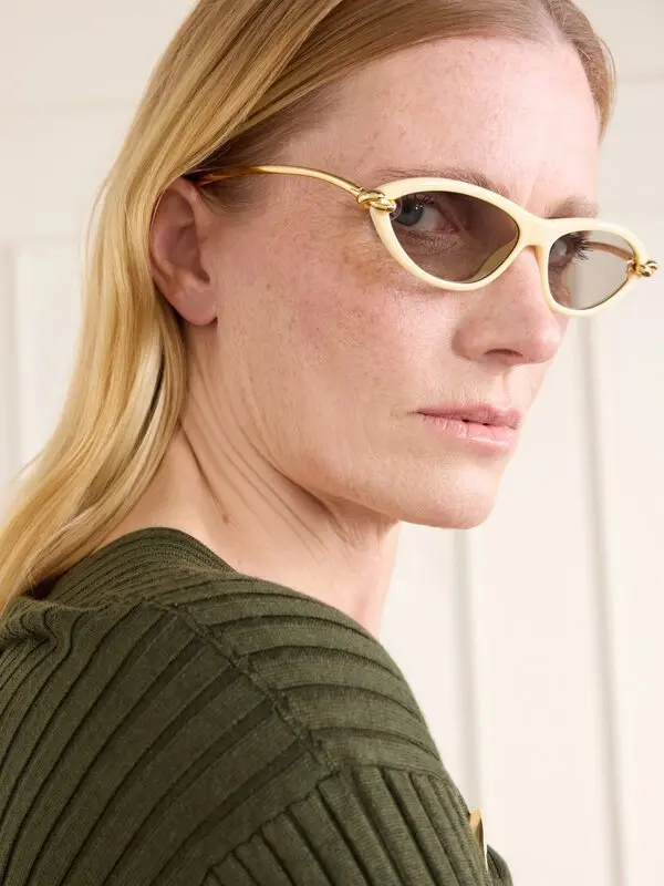 Bottega Veneta Eyewear New Knot Cat-eye Sunglasses - Gold