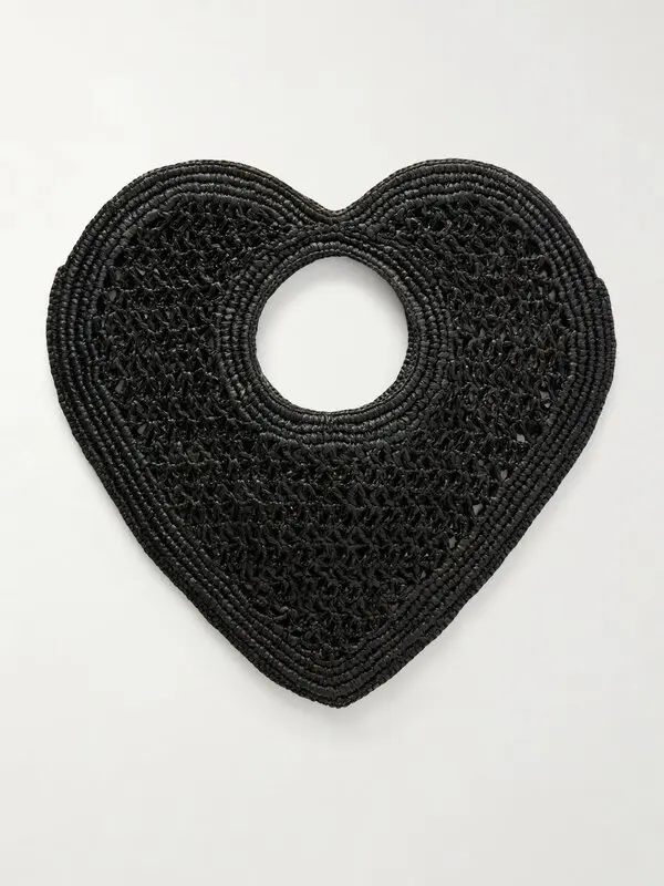 Jacquemus Le Spiaggia Coeur Embellished Raffia Tote