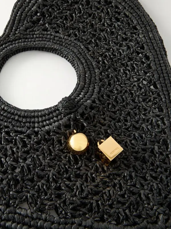 Jacquemus Le Spiaggia Coeur Embellished Raffia Tote
