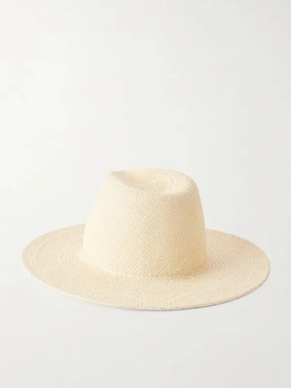 Ruslan Baginskiy Monogram-embellished Straw Fedora