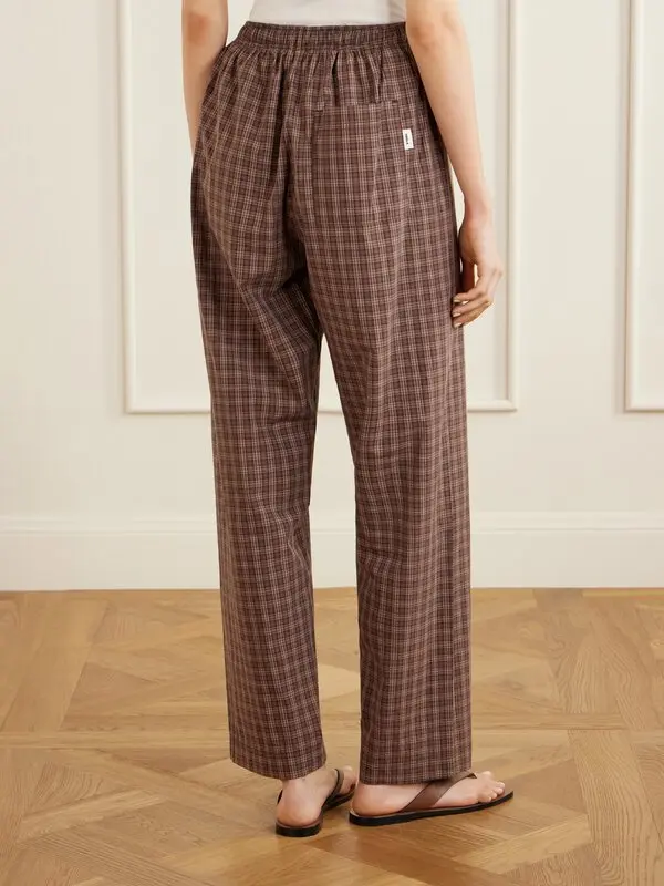 TEKLA Checked Organic Cotton Pajama Pants
