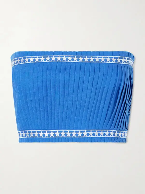 EMPORIO SIRENUSE Flavia Pleated Tube Top - Blue