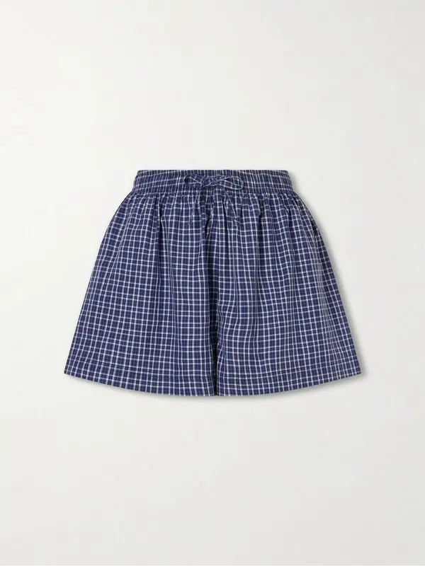 TEKLA Checked Organic Cotton Shorts