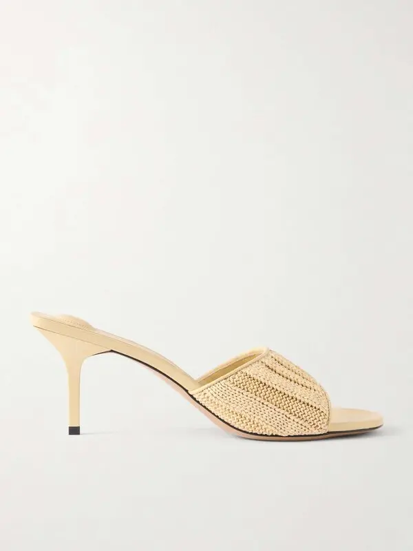 Jacquemus Raffia-effect Leather Mules