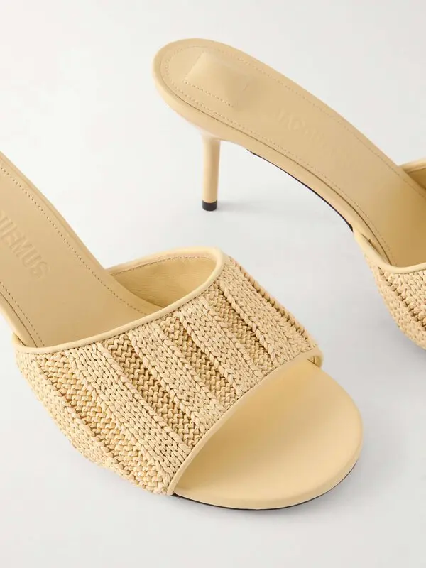 Jacquemus Raffia-effect Leather Mules