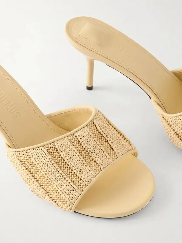 Jacquemus Raffia-effect Leather Mules