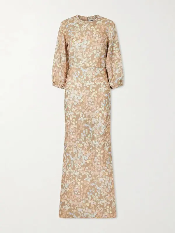 Bernadette Berna' Floral-print Linen Maxi Dress