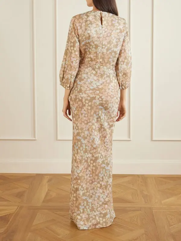Bernadette Berna' Floral-print Linen Maxi Dress