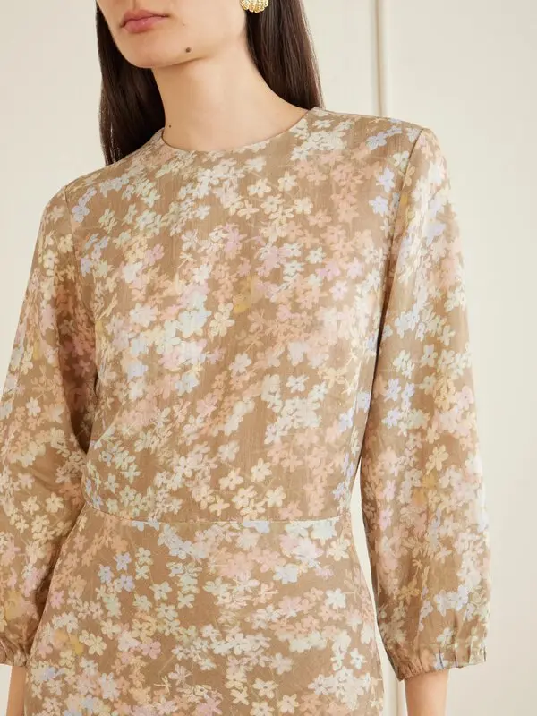 Bernadette Berna' Floral-print Linen Maxi Dress