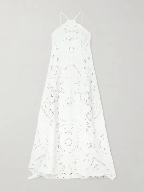 Cult Gaia Emmy Embroidered Cut-out Linen Maxi Dress - Neutrals