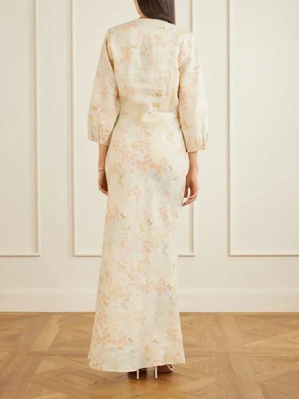 Bernadette Beau Floral-print Linen Maxi Dress