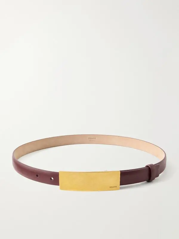 Khaite Berlin Leather Belt - Burgundy