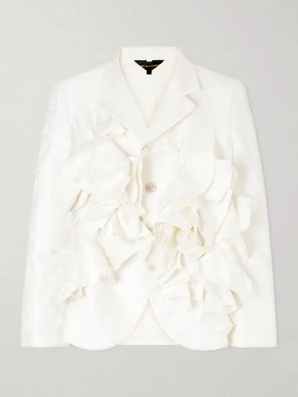 Comme Des Garçons Brocade Ruffled Jacket